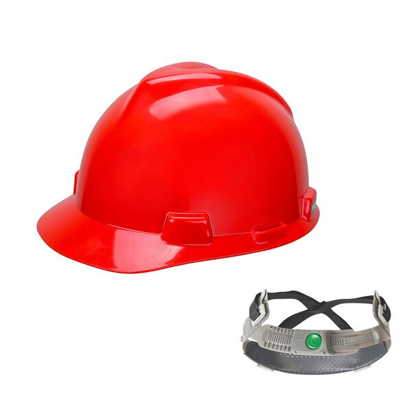 MSA Cap V-Gard Elite, 4PT Unvented Push-Key-Suspension