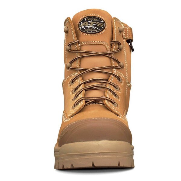 Oliver Mid-Cut Zip-Sided Safety Boot Bump Cap - WHEAT