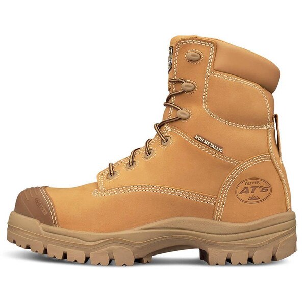 Oliver Mid-Cut Zip-Sided Safety Boot Bump Cap - WHEAT