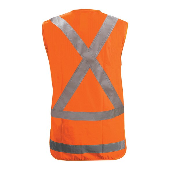 Bison TTMC-W17 Polyester Zipped Vest X Pattern on Back