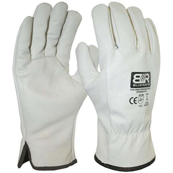 Blue Rapta EXTENDED Cuff Leather Rigger Gloves