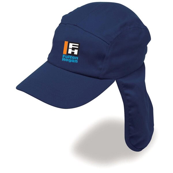 Legionnaire Hat UPF50+ With Fulton Hogan and Living Safely Logo's
