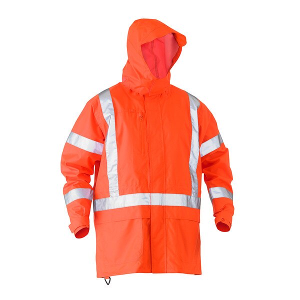 Bisley X Taped Hi Vis TTMC Shell Wet Weather Jacket With HEB Logo
