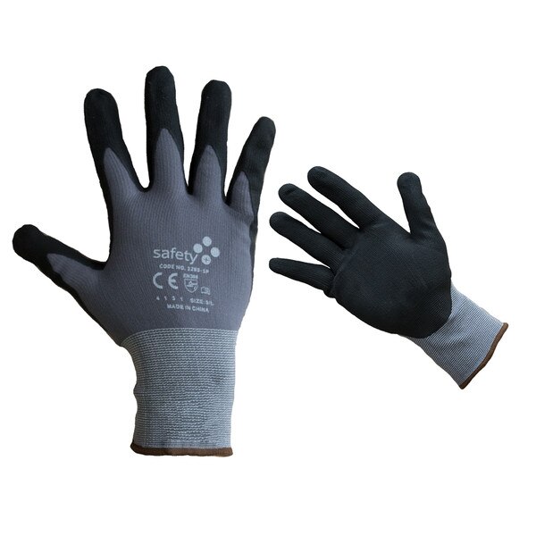 Safety+ High Performance Black Nitrile Palm Coated Glove EN388 4131